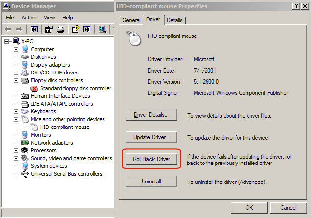 mouse not working after installing new drivers - Windows XP Home and ...